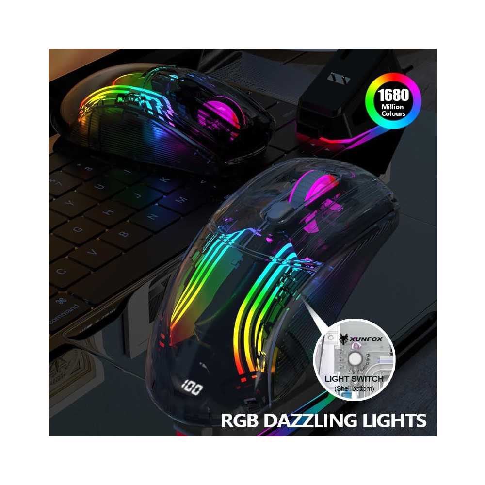 Transparent RGB Wireless Mechanical Gaming Mouse | TekChoice Electronics