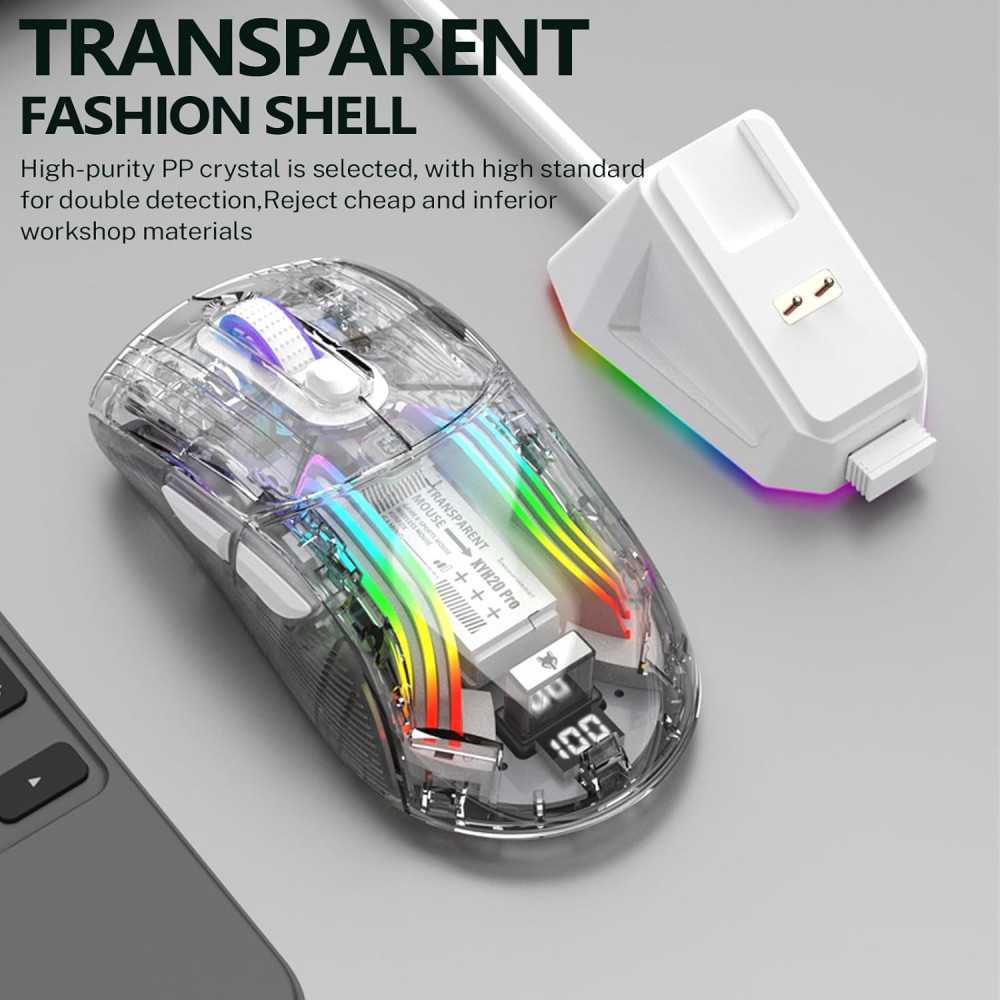 Transparent RGB Wireless Mechanical Gaming Mouse | TekChoice Electronics