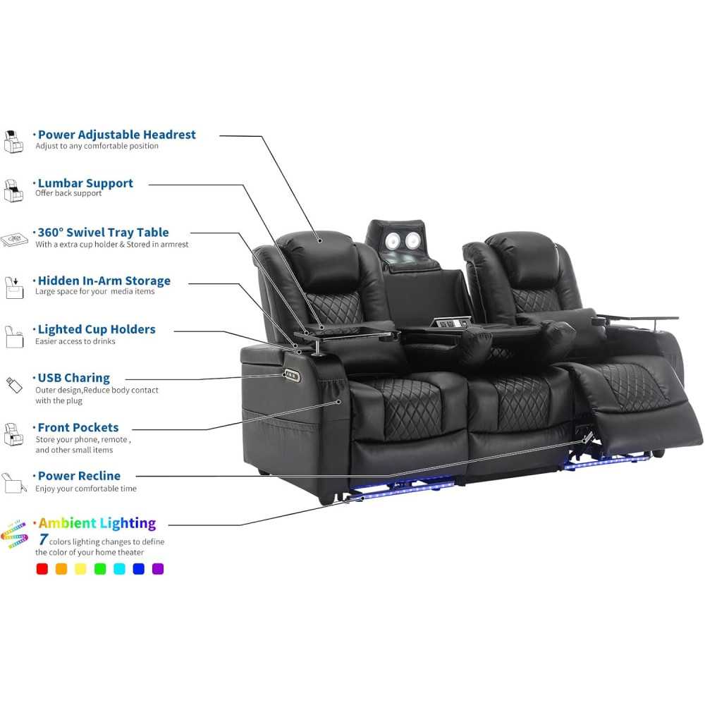 Perfect Home Theater Seating Experience with Ambient Lighting and Smart ...