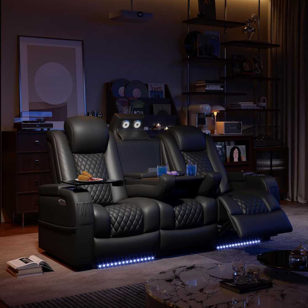 Perfect Home Theater Seating Experience with Ambient Lighting and Smart ...
