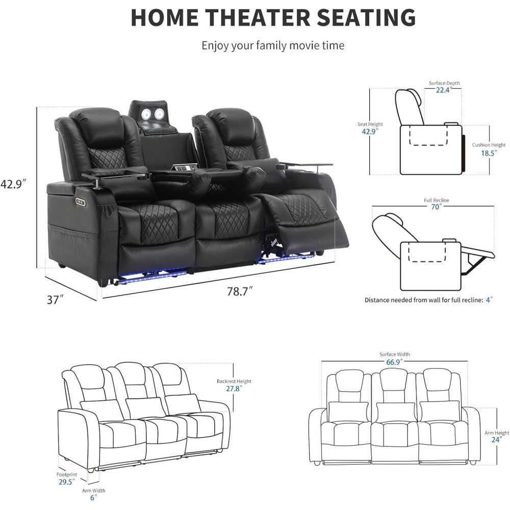 Perfect Home Theater Seating Experience with Ambient Lighting and Smart ...