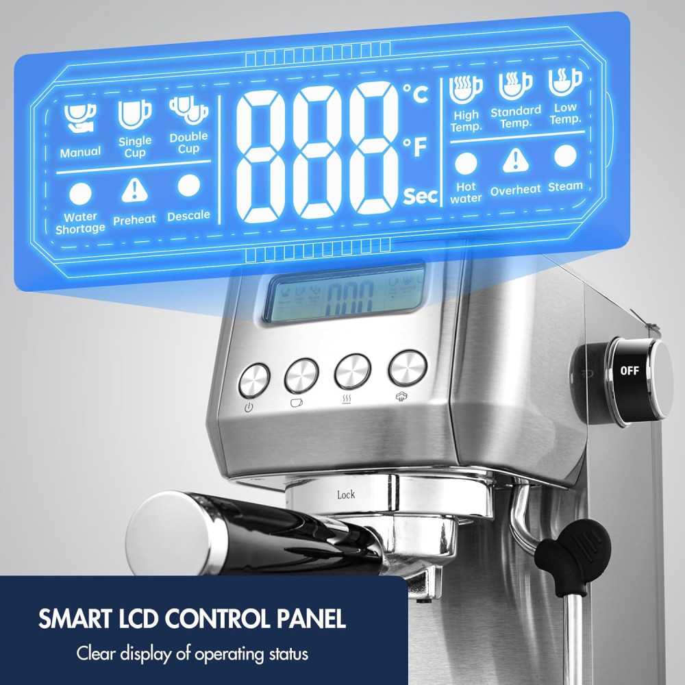 20 Bar Espresso Machine with Milk Frother & LCD Panel | TekChoice Electronics