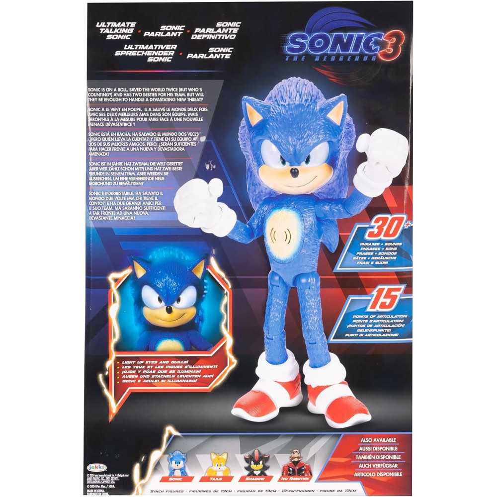 Sonic Figure with 30+ Iconic Phrases, Light-Up Features, and Movie ...
