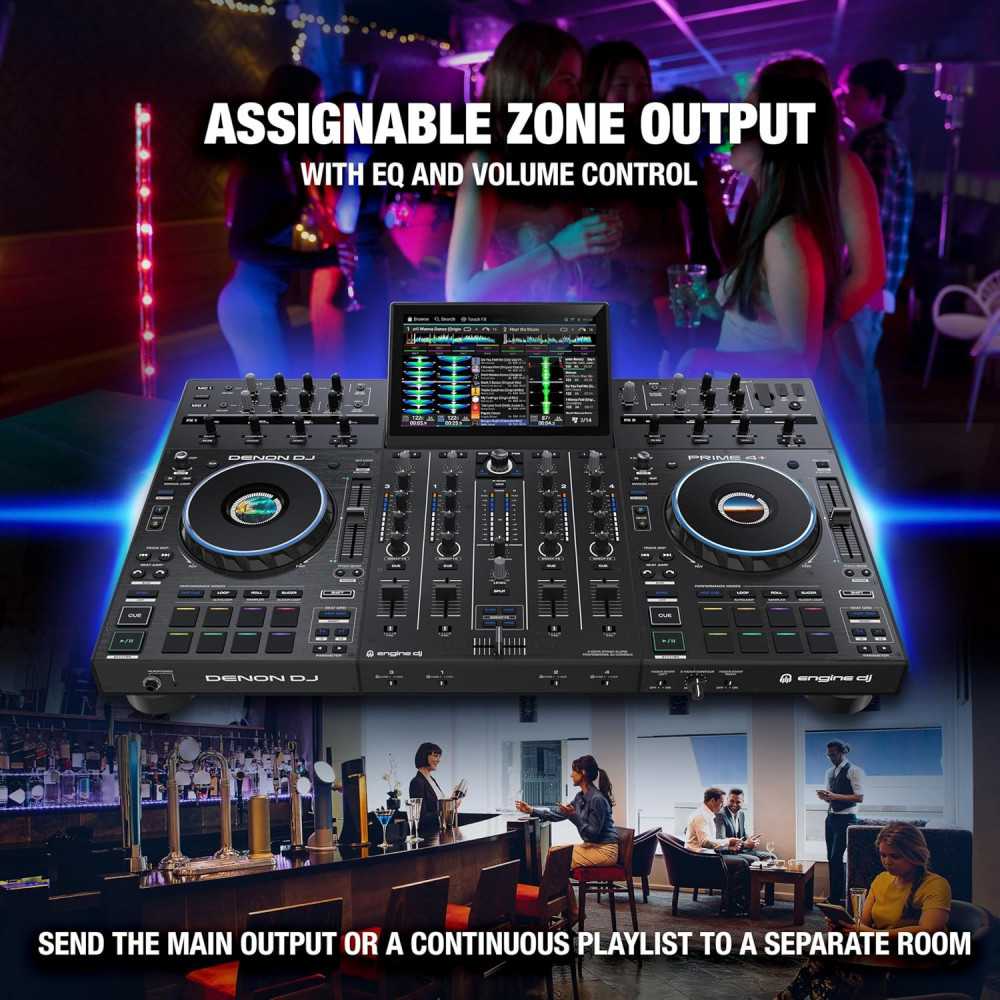 DJ PRIME 4+ Controller with Stem Separation on 4 Decks, Wi-Fi Streaming ...