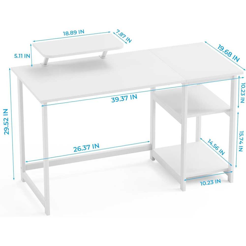 Modern Home Office Desk Setup with Monitor Stand and Smart Storage ...