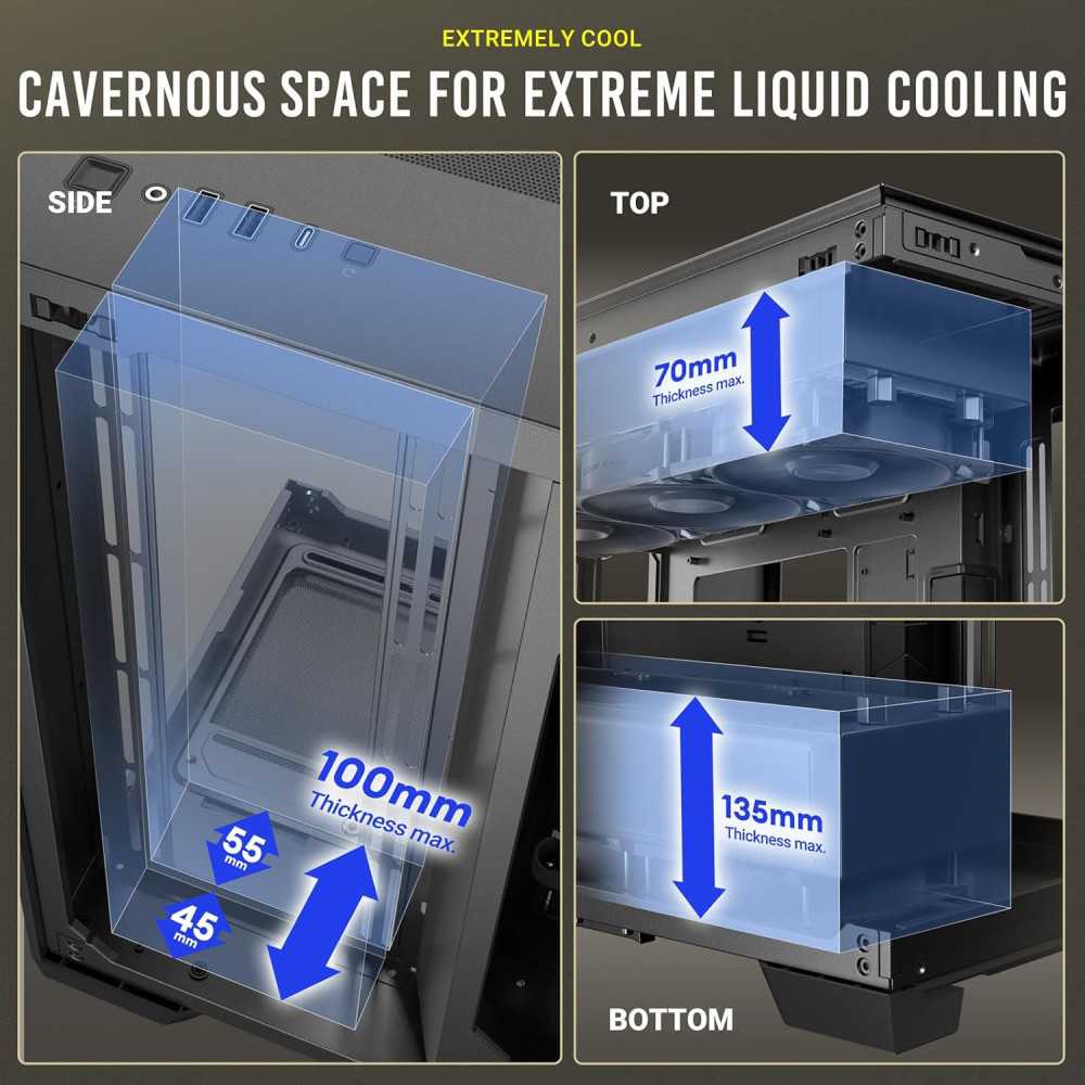 C8 ARGB Full-Tower E-ATX PC Case with Dual-Chamber Layout and RTX 40 ...