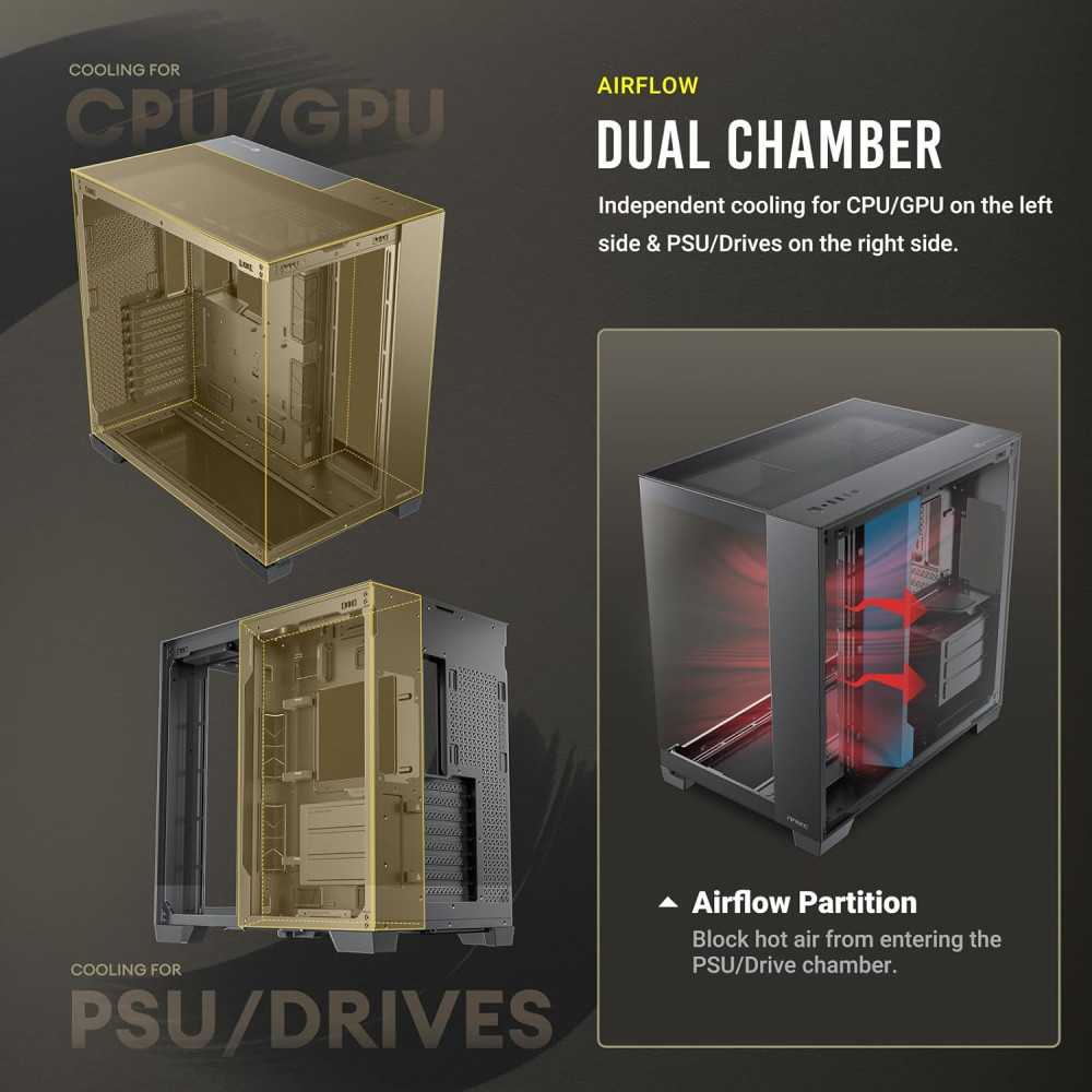 C8 ARGB Full-Tower E-ATX PC Case with Dual-Chamber Layout and RTX 40 ...
