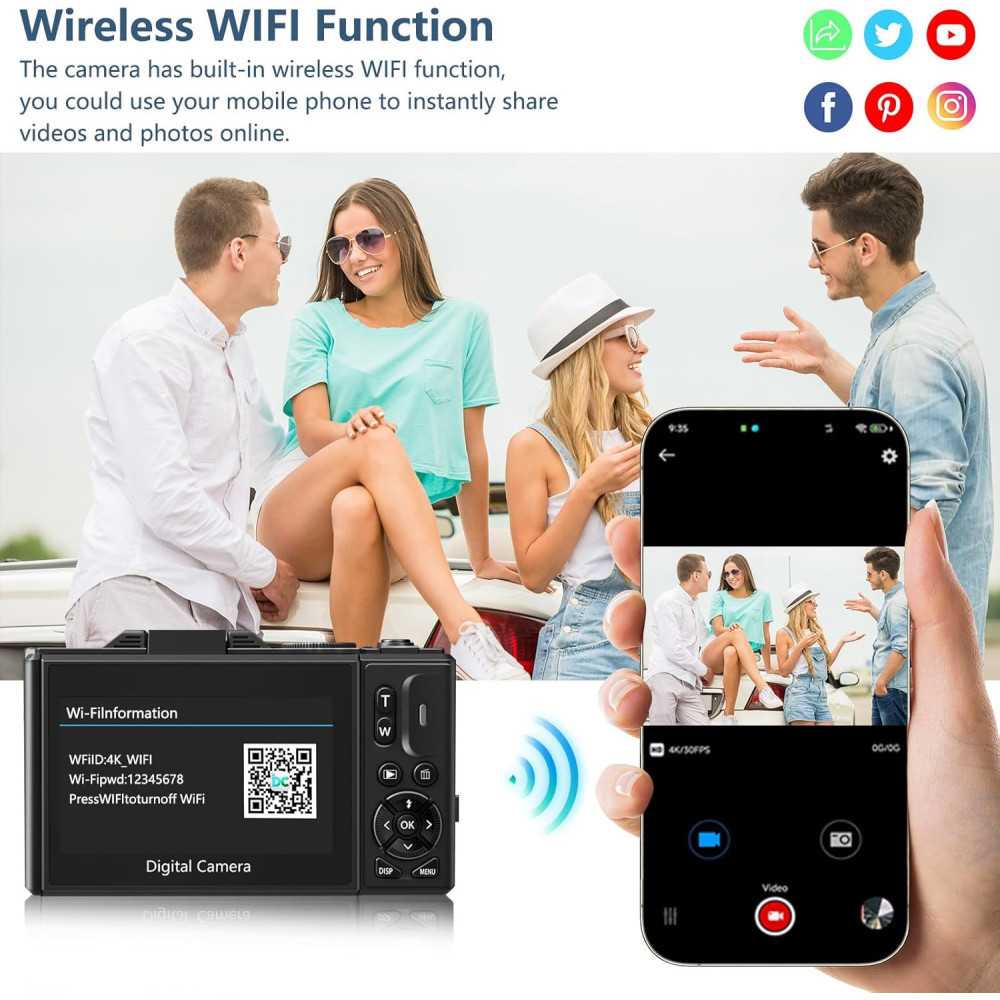 4K Vlogging Camera with 180° Flip Screen and Retro Charm | TekChoice ...