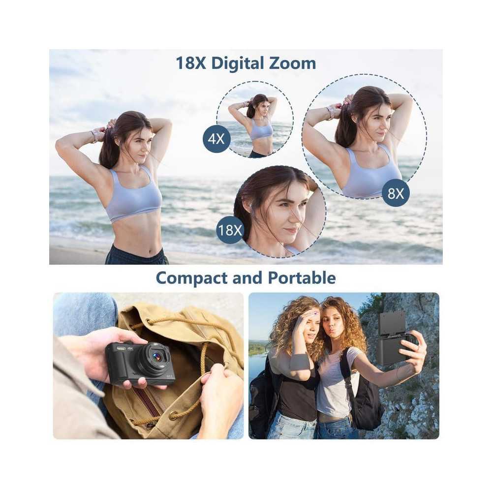 4K Vlogging Camera with 180° Flip Screen and Retro Charm | TekChoice Electronics