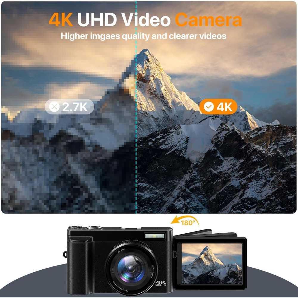 4K Vlogging Camera Kit with Auto-Focus & Anti-Shake Technology ...