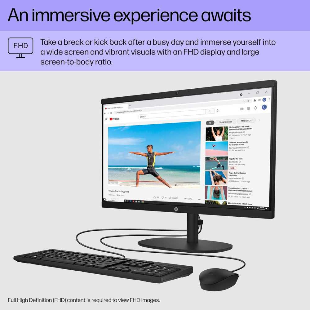 HP 22 All-in-One Desktop PC with Stunning FHD Display and Powerful ...